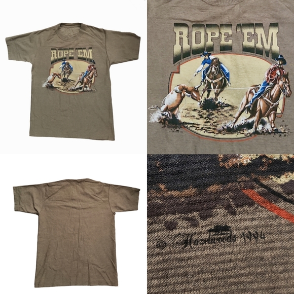 Vintage | Shirts | Western Vintage 9s Hazelwoods Rope Em Rodeo Cowboy ...